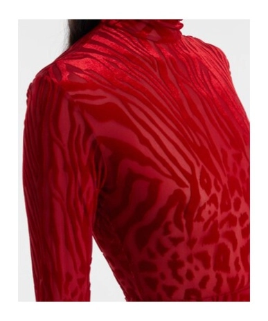 Alex Perry Printed Turtleneck Jersey Maxi Dress