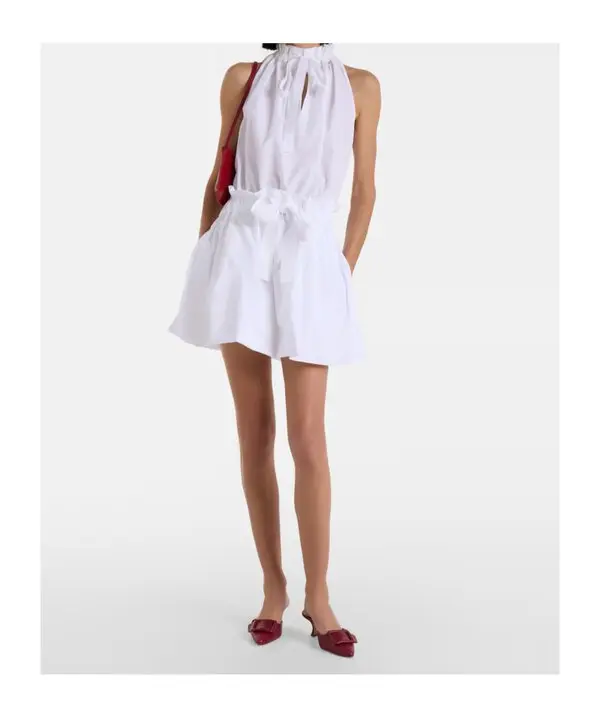 PATOU Gathered Cotton Miniskirt