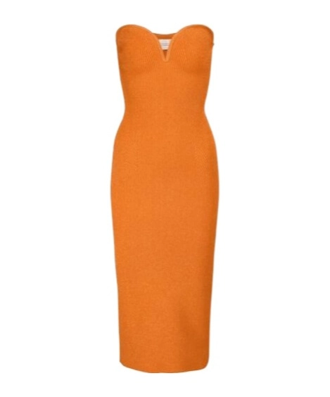 Galvan Thalia Ribbed-knit Midi Dress