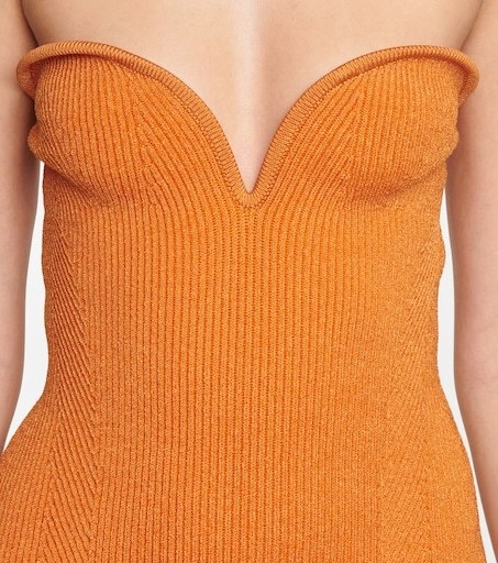 Galvan Thalia Ribbed-knit Midi Dress
