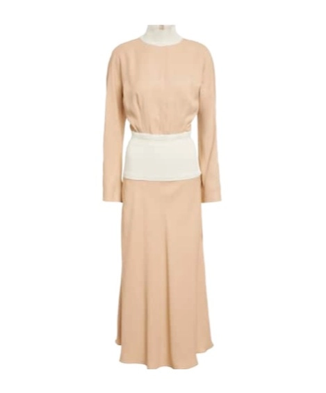 JIL SANDER High-neck Knit Midi Dress - Nude