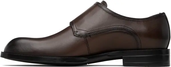 Hugo Boss Tayil Buckle Leather Monk Shoes