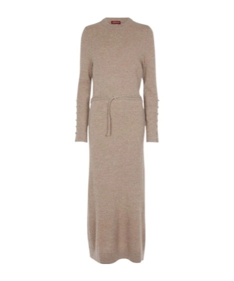 Altuzarra Alice Belted Cashmere Sweater Dress - Nude