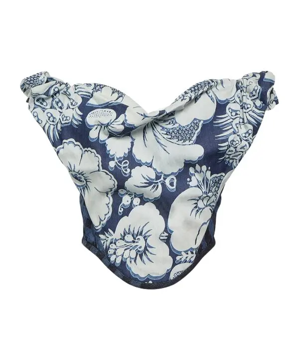 VIVIENNE WESTWOOD Sunday Floral Denim Corset Top - Blue