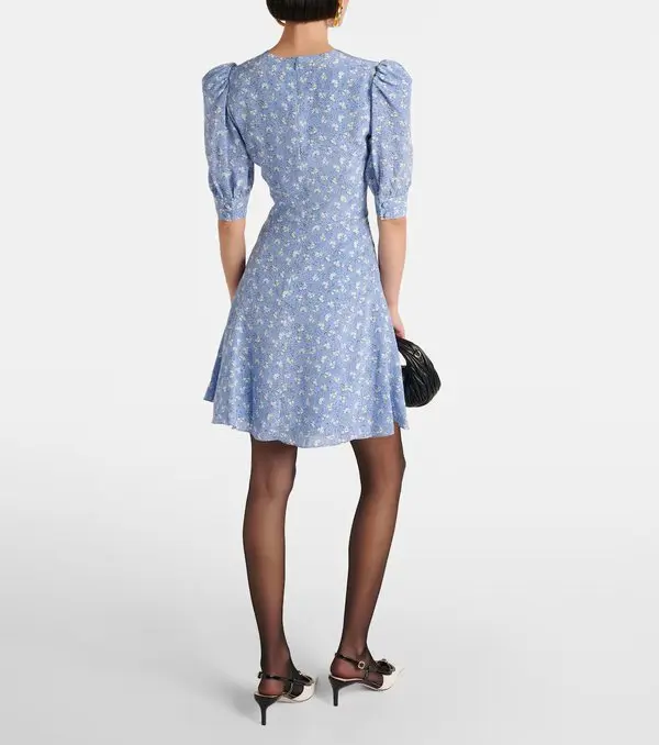 Alessandra Rich Printed Silk Mini Dress