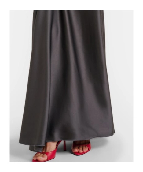 Victoria Beckham Posy Draped Crepe Satin Gown - Black