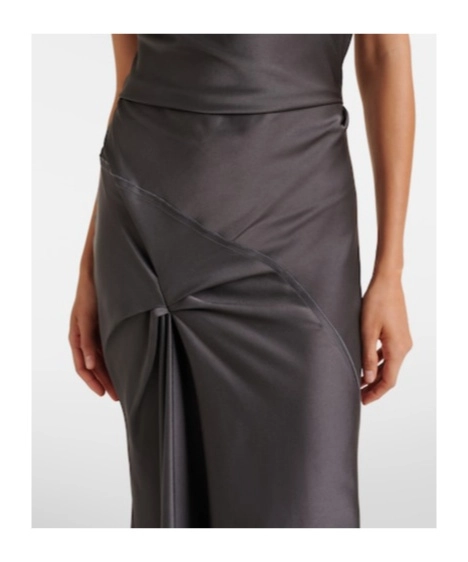 Victoria Beckham Posy Draped Crepe Satin Gown - Black