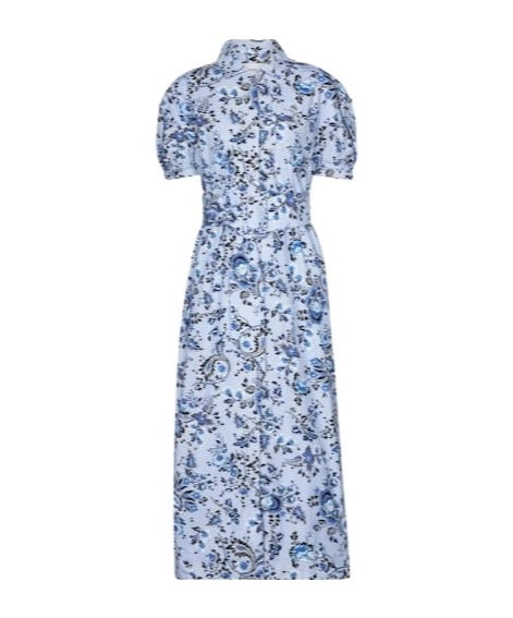 Erdem Frederick Cotton Poplin Midi Dress - Blue