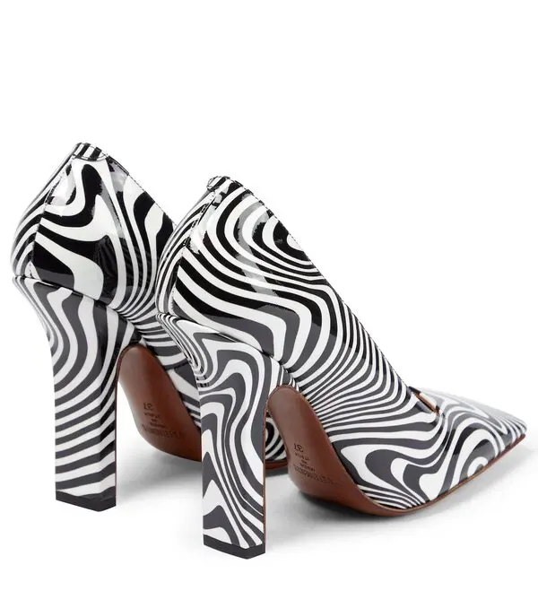 Vetements Boomerang Zebra-print Leather Pumps