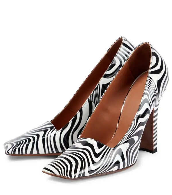 Vetements Boomerang Zebra-print Leather Pumps
