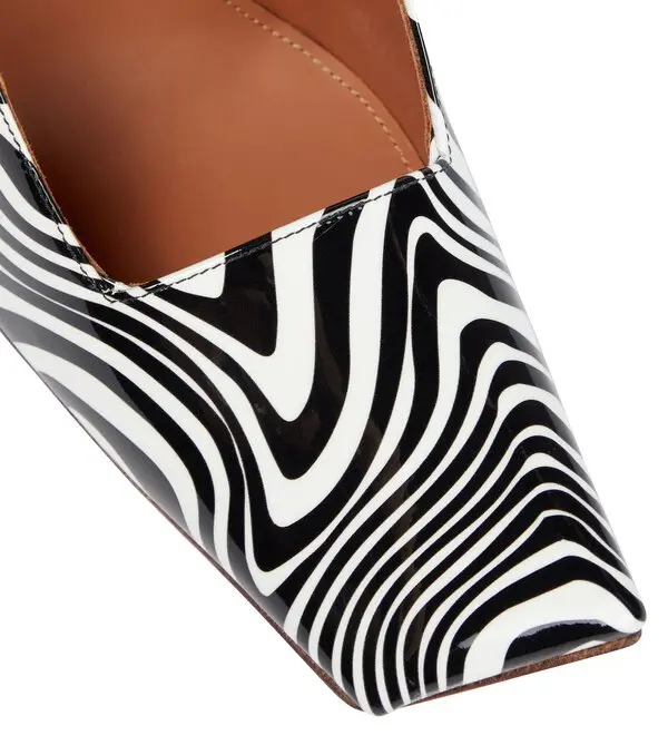 Vetements Boomerang Zebra-print Leather Pumps