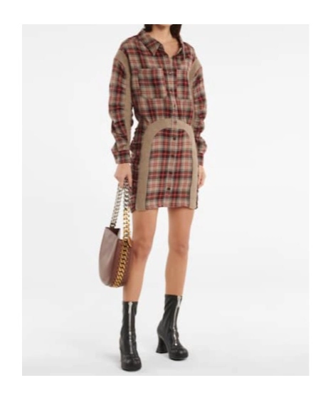 Stella McCartney Checked Wool Shirt Minidress