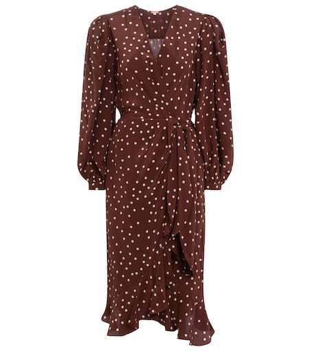 Johanna Ortiz Geography Of Life Polka-dot Crêpe Wrap Dress - Brown