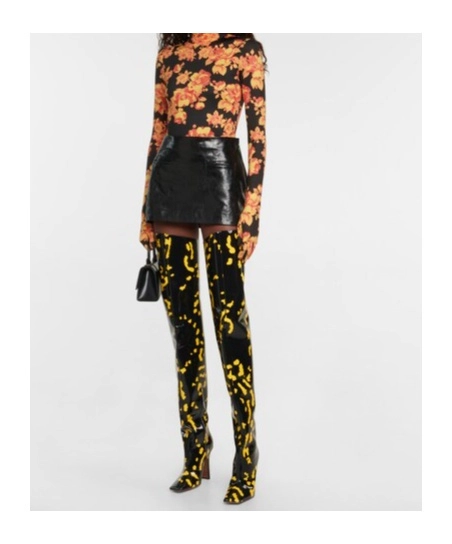 Vetements Printed Over-the-knee Boots