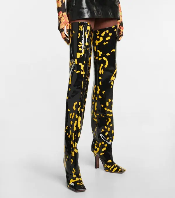 Vetements Printed Over-the-knee Boots