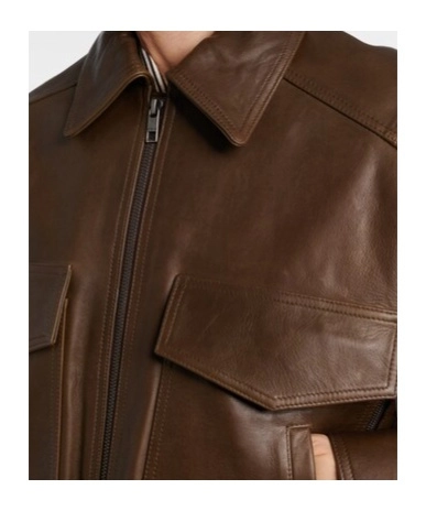 Staud Eugene Leather Bomber Jacket