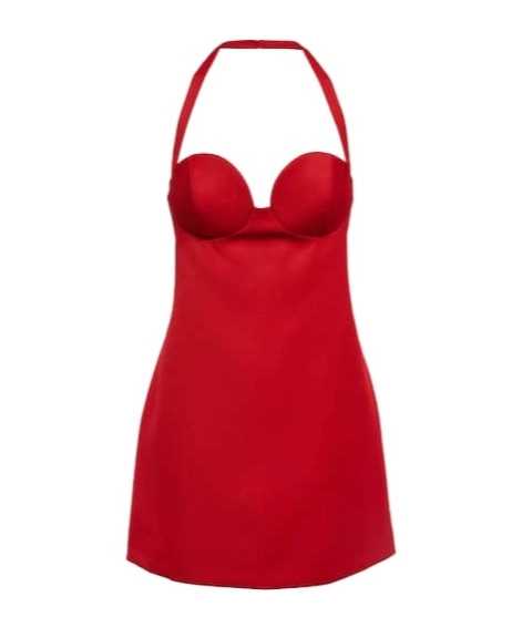 Magda Butrym Halterneck Virgin Wool Minidress - Red