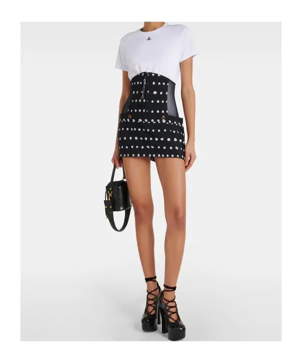 VIVIENNE WESTWOOD Foam Polka-dot Virgin Wool Miniskirt