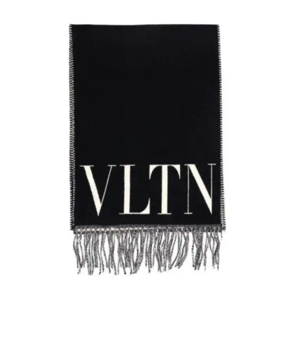 Valentino Garavani Vltn Fringed Scarf - Black