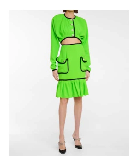 RODARTE Embellished Wool Midi Skirt