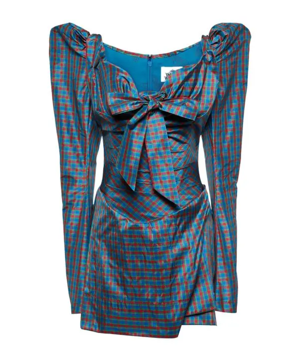 VIVIENNE WESTWOOD Bow-detail Checked Minidress