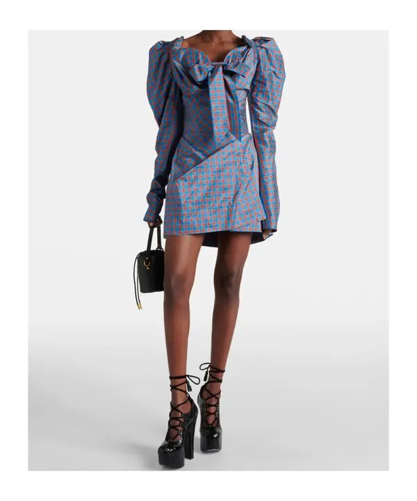 VIVIENNE WESTWOOD Bow-detail Checked Minidress