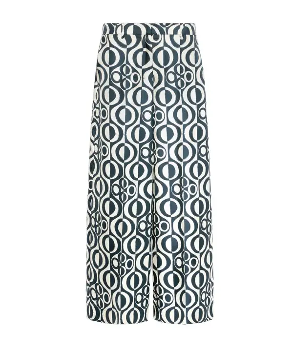 Max Mara Patterned Casual Pants - Navy Blue