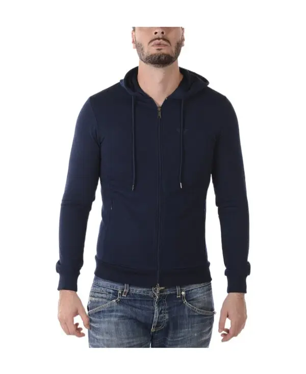 Emporio Armani Hooded Long-sleeved Sweater - Black