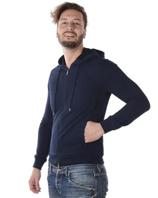 Emporio Armani Zip-up Hooded Long-sleeve Sweater