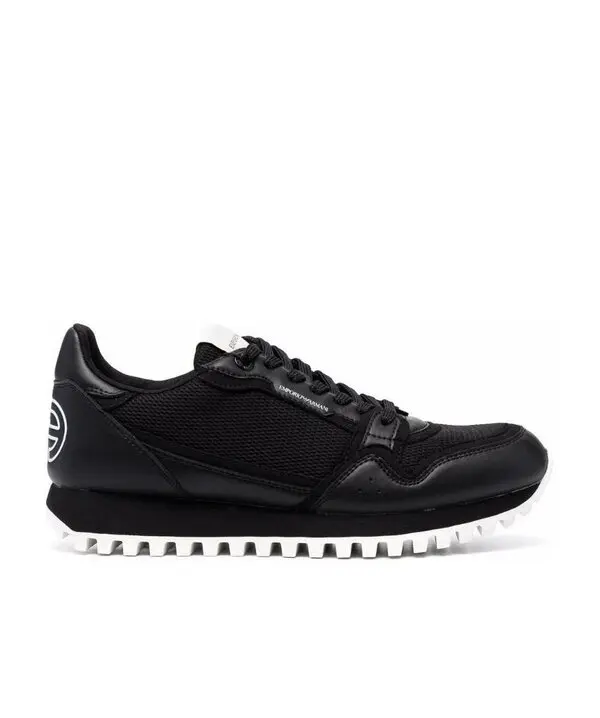 Emporio Armani Low-top Lace-up Sneakers - Black