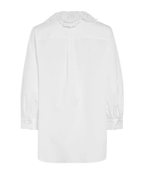 Oscar De La Renta Embroidered Cotton Poplin Shirt