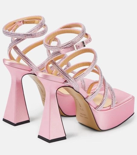 MACHMACH Sydney Embellished Satin Platform Sandals