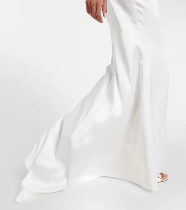 Alessandra Rich Square Neck Silk Blend Dress