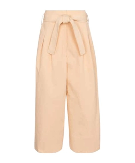 JIL SANDER Belted Cotton Wide-leg Pants - Nude