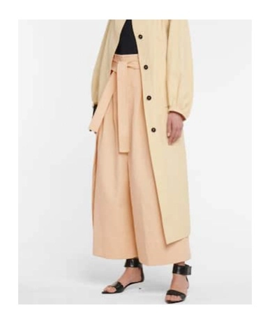 JIL SANDER Belted Cotton Wide-leg Pants