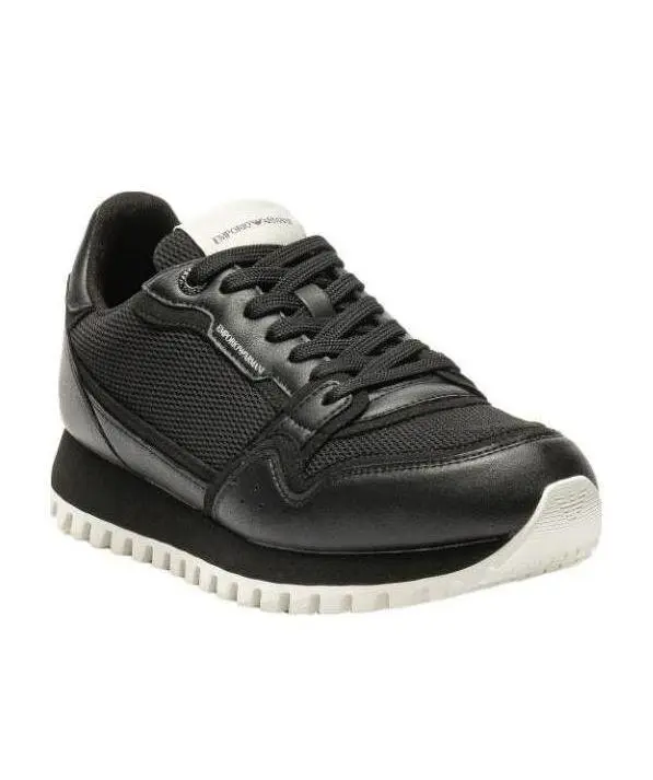Emporio Armani Low-top Lace-up Sneakers - Black
