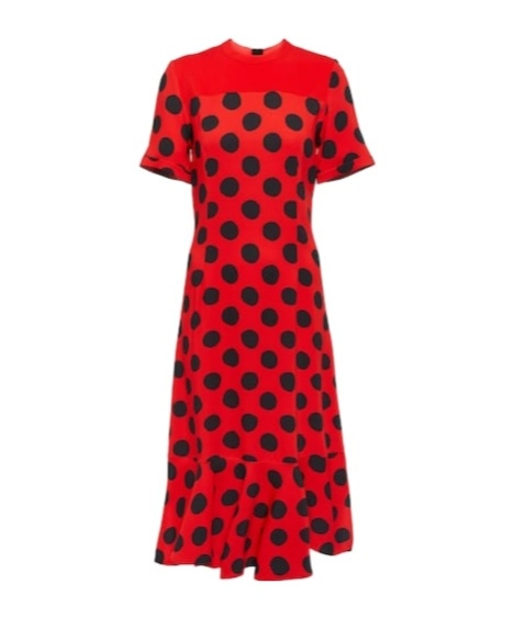Marni Polka Dot Cady Midi Dress - Red