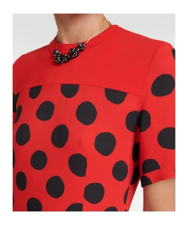 Marni Polka Dot Cady Midi Dress