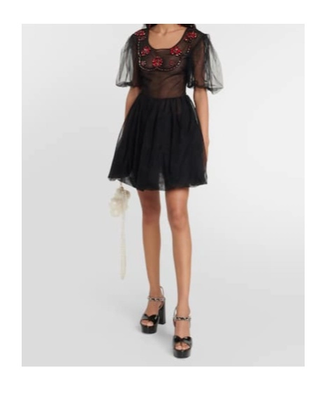 Simone Rocha Embellished Tulle Minidress