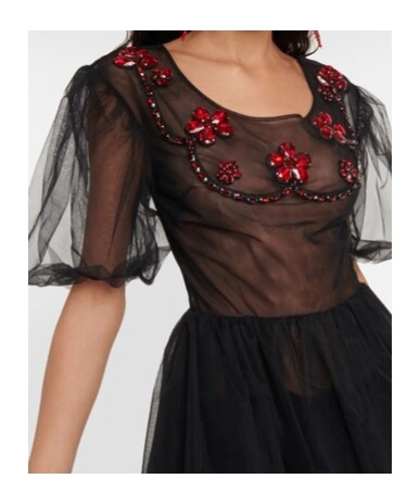 Simone Rocha Embellished Tulle Minidress