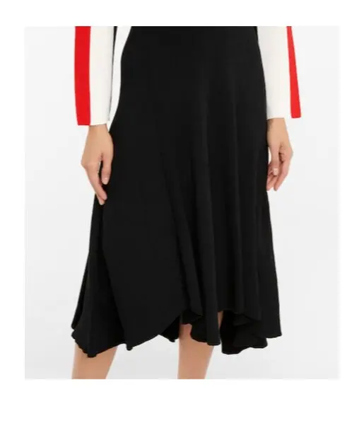 JIL SANDER Striped Ribbed-knit Midi Dress