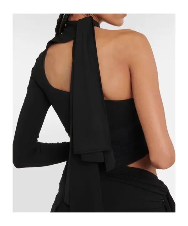 MUGLER Long Sleeve Draped Mini Dress