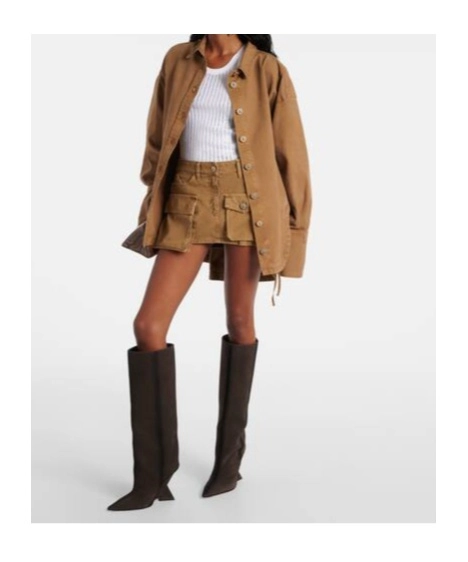 Attico Fay Denim Cargo Miniskirt