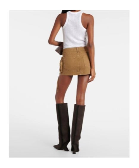 Attico Fay Denim Cargo Miniskirt