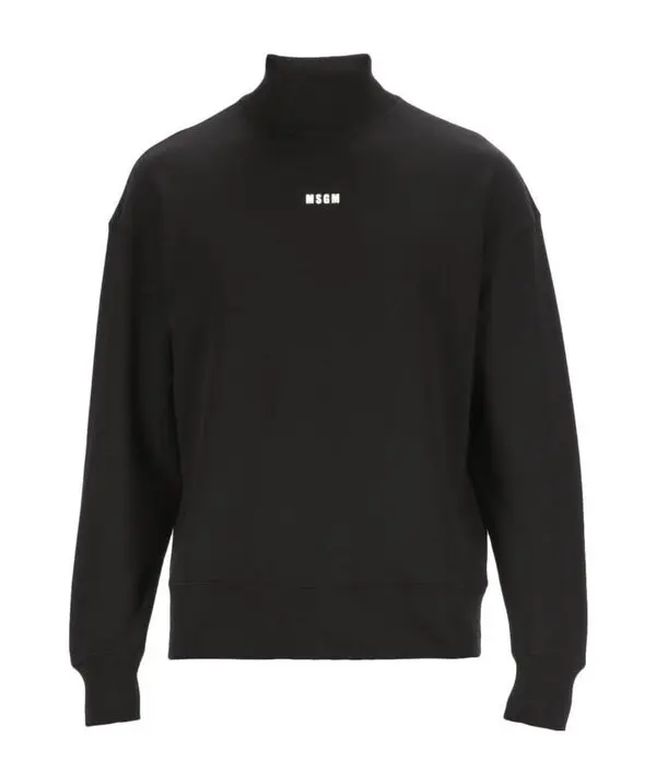 MSGM Logo Printed High Neck Sweatshirt