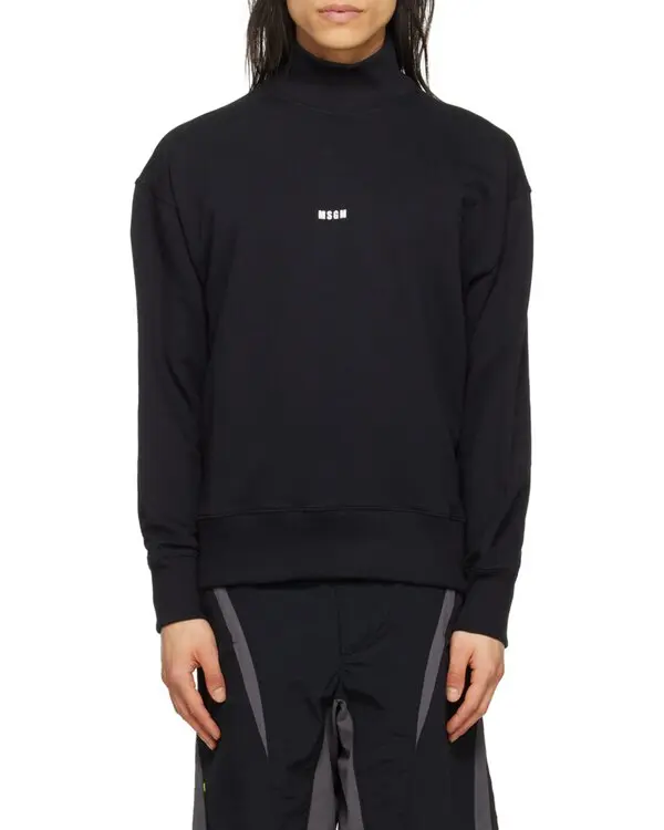 MSGM Logo Printed High Neck Sweatshirt