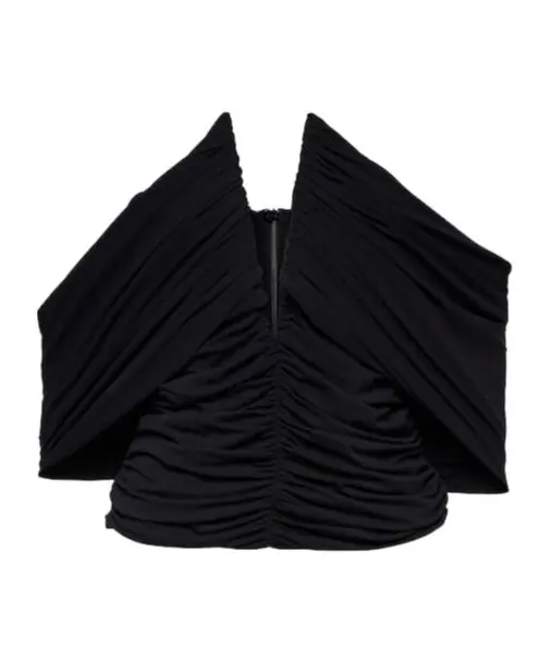 Magda Butrym Off-shoulder Cropped Jersey Blouse - Black