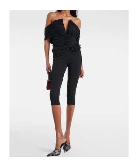 Magda Butrym Off-shoulder Cropped Jersey Blouse