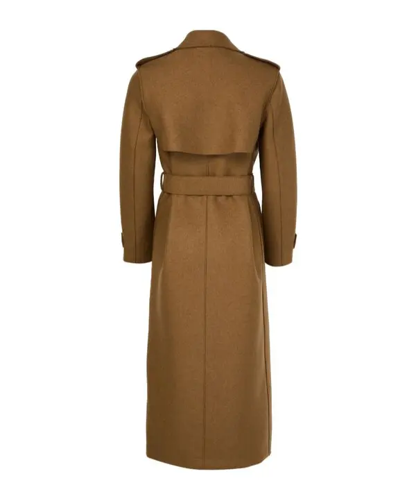 Harris Wharf London Double-stitched Long Trench In Pressed Wool