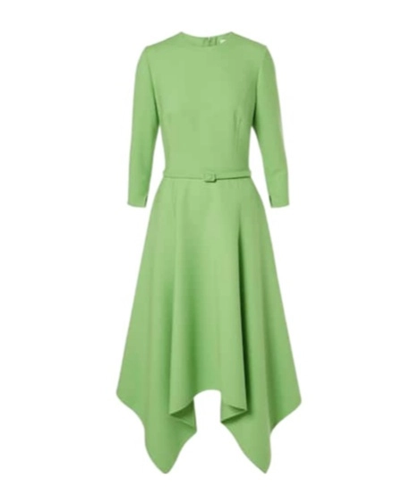 Oscar De La Renta Asymmetric Wool-blend Midi Dress - Green